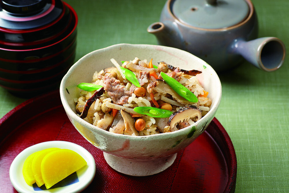 Roasted Soybean and Shiitake Rice | SHIITAKE RECIPE