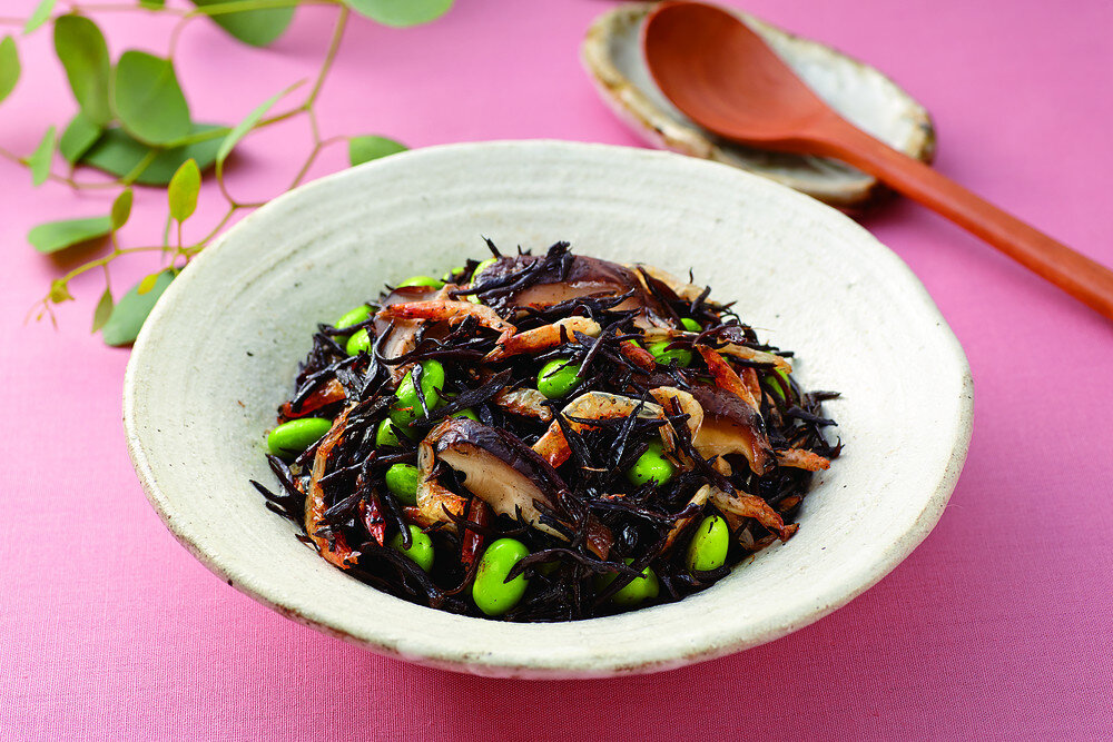 Fried Hijiki with Shiitake and Sakura Shrimp | SHIITAKE RECIPE